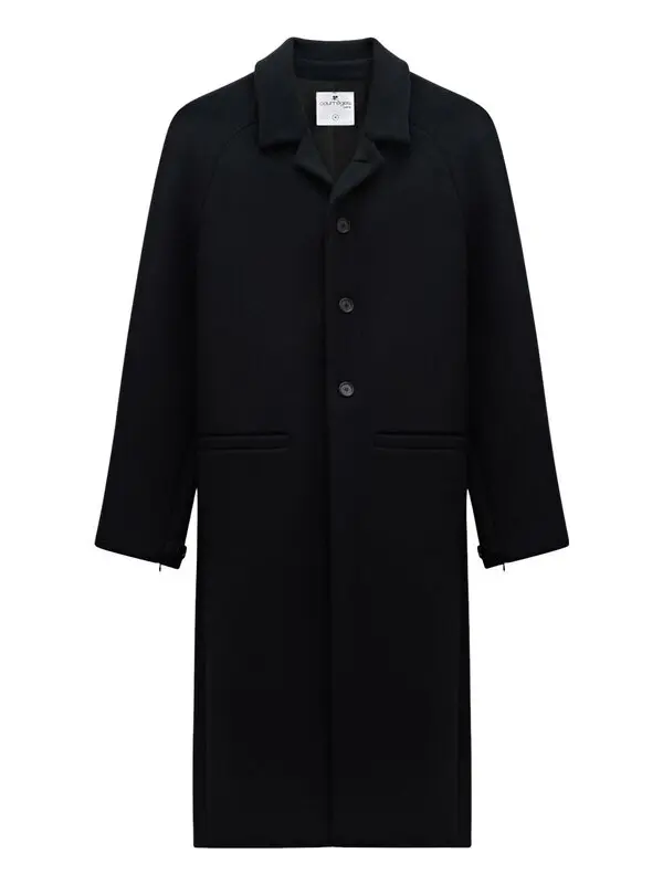 COURREGES Single-breasted Coat With Zipped Sleeves - Black