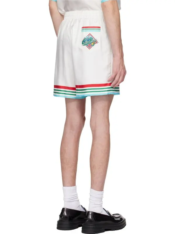 Casablanca Bermuda Shorts With Striped Trim - White