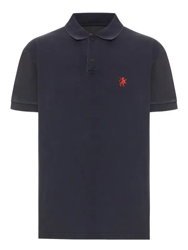 Balenciaga Lion-embroidered Piqué Polo Shirt - Black