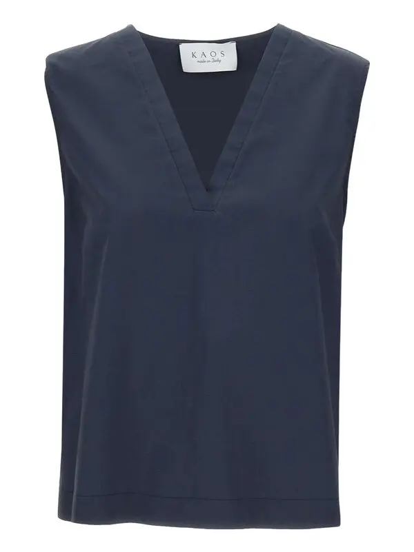 KAOS Sleeveless V-neck Top - Black