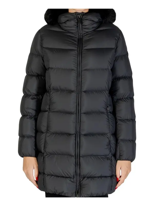 COLMAR Hooded Down Jacket With Zip Closure And Drawstring - Black
