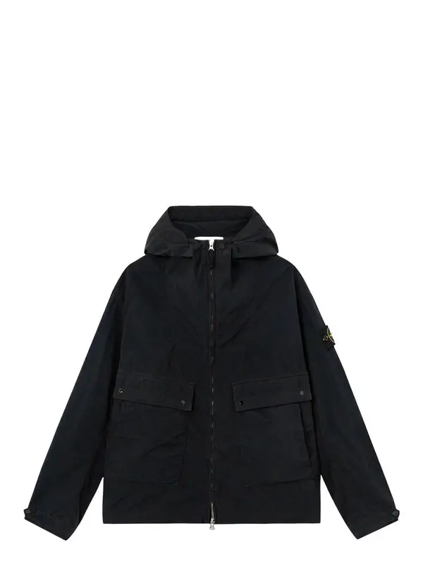 Stone Island Zip-front Hooded Jacket - Black