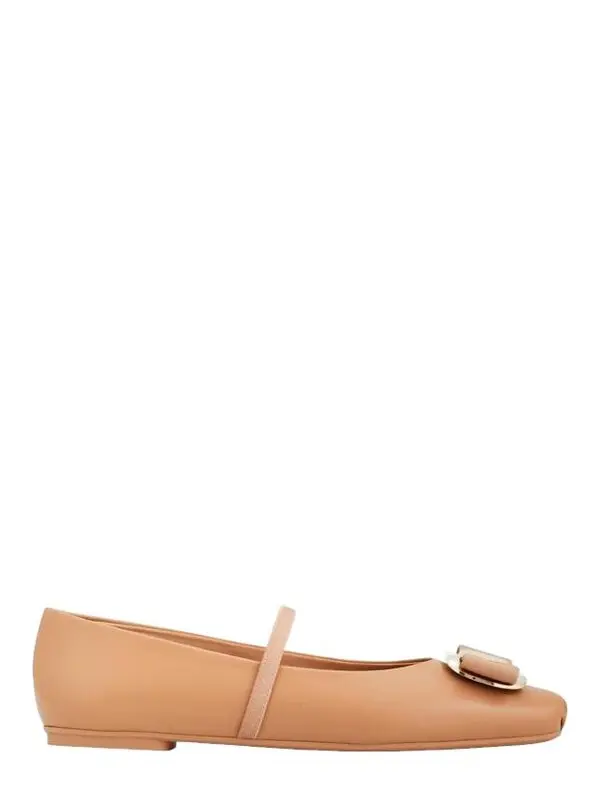 FERRAGAMO Vara Square-toe Ballet Flats - Amaretti