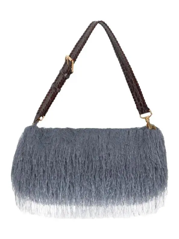 Dries Van Noten Fringed Shoulder Bag - Dark Gray