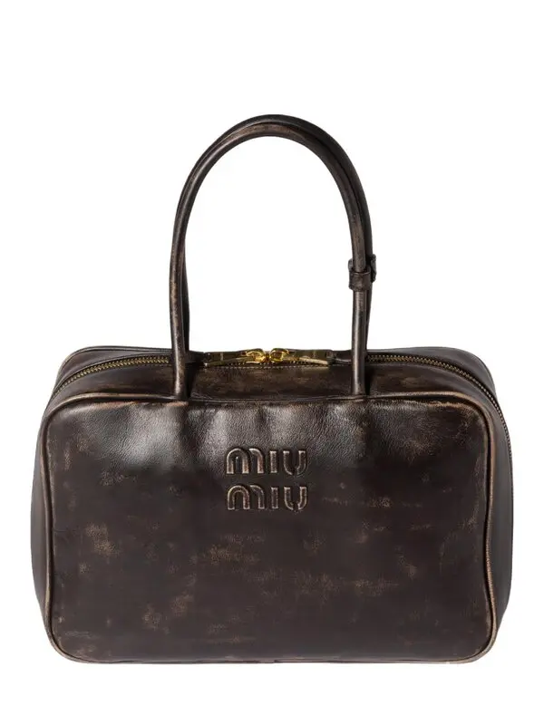 Miu Miu Beau Nappa Leather Bag - Brown