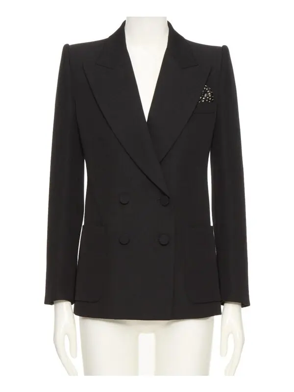 Valentino Garavani Double-breasted Long-sleeved Blazer - Black