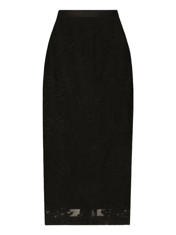 Dolce & Gabbana Lace Midi Pencil Skirt - Black