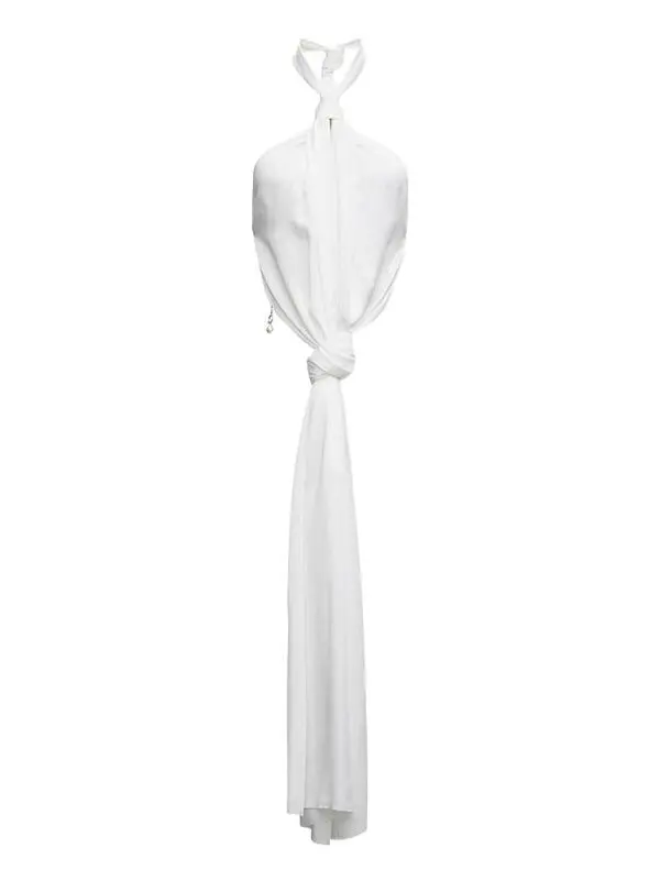 Givenchy Halterneck Draped Knot Blouse - Off White