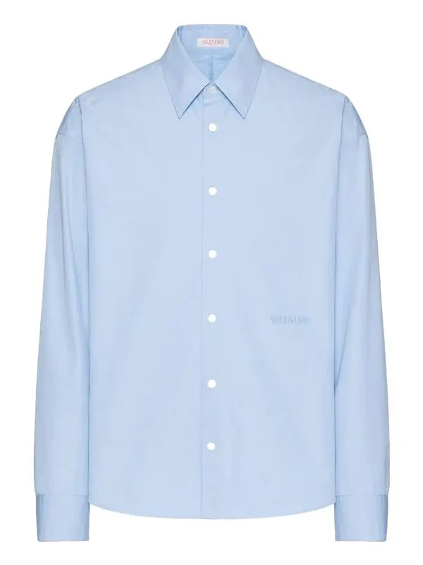 Valentino Garavani Buttoned Long-sleeved Shirt - Light Blue