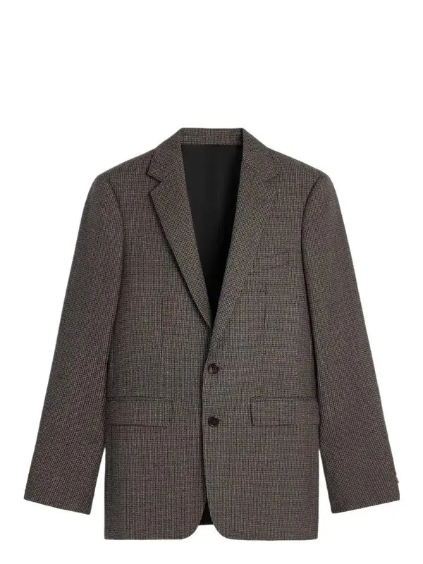 Celine Classic Jacket In Micro Houndstooth Wool - Black