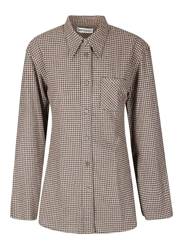 Our Legacy Soft Flannel Check Shirt - Nude