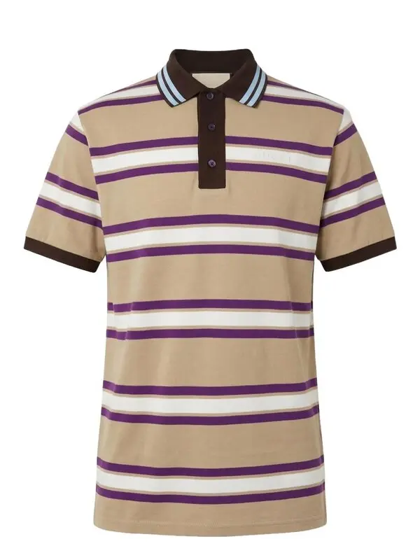 Gucci Striped Jersey Polo Top - Multi-color