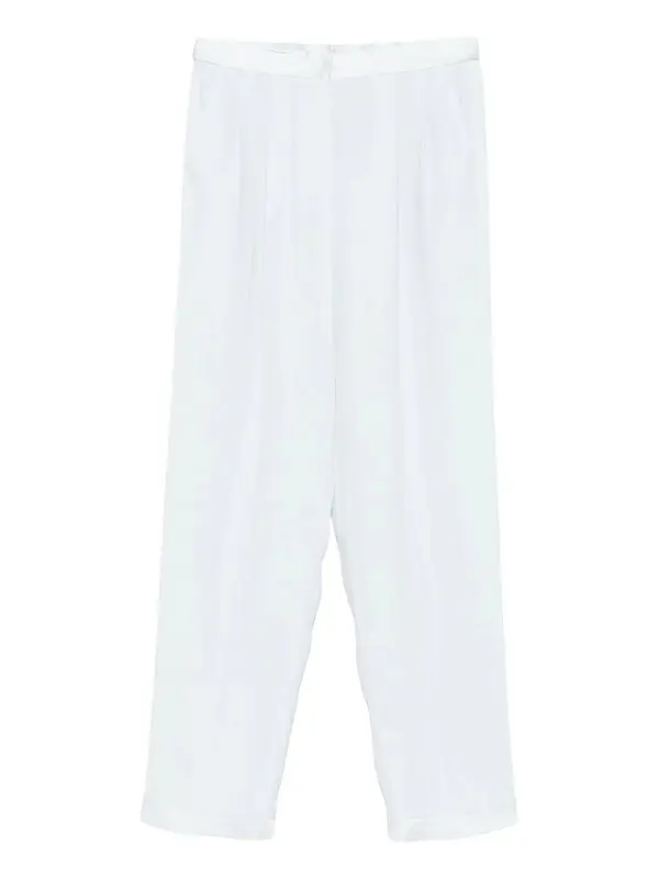 FORTE_FORTE Tailored Trousers With Pleat Detailing And Turn-up Cuffs - White