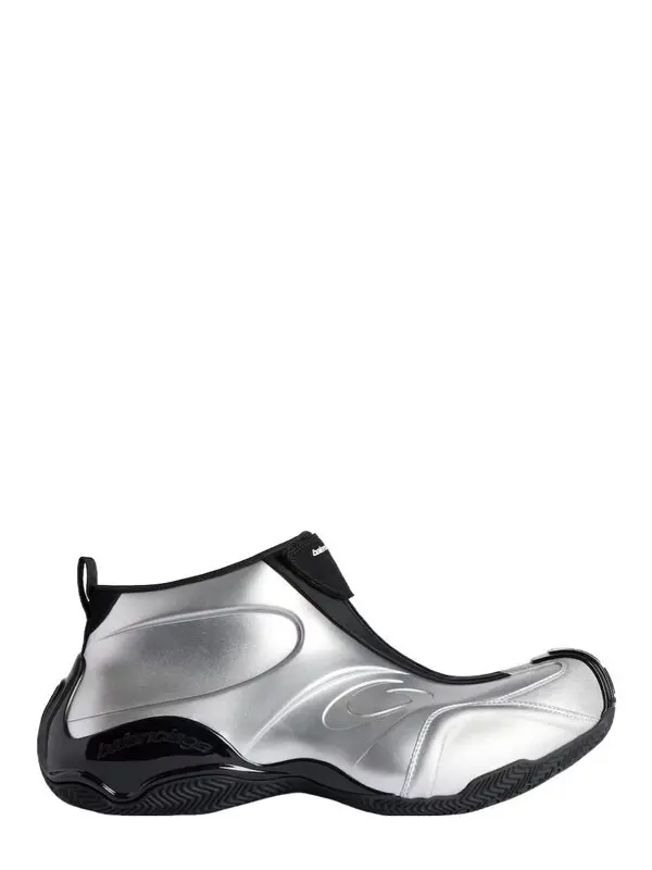 Balenciaga Loop Sports Icon Logo Debossed Basketball Sneakers - Silver/black