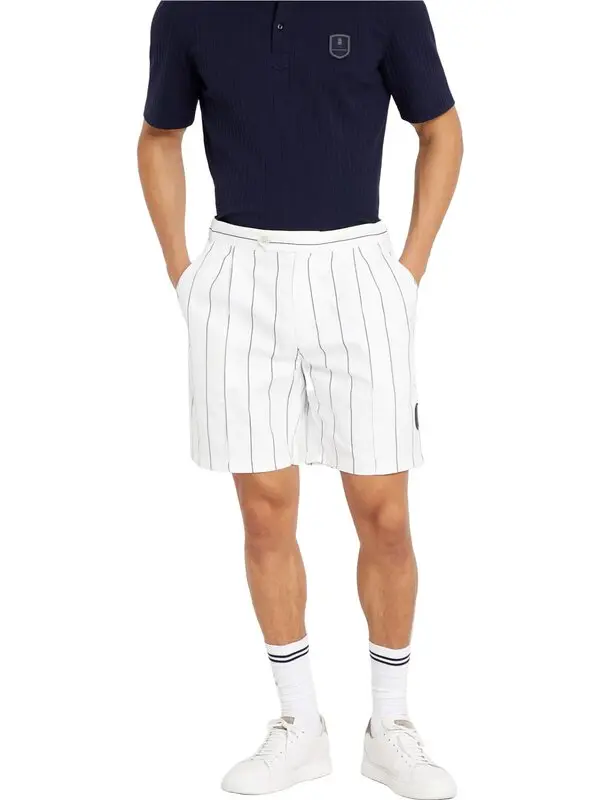 Brunello Cucinelli Striped Pleated Shorts - White