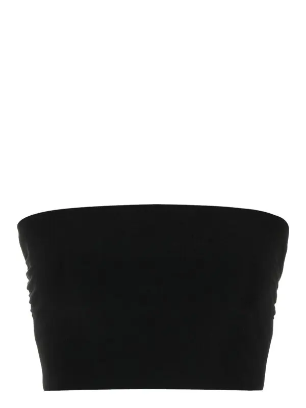 Norma Kamali Strapless Ruched Bandeau Top - Black