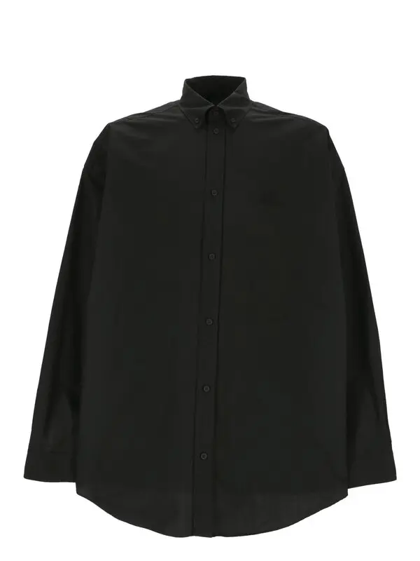 Balenciaga Collared Long-sleeve Shirt - Black
