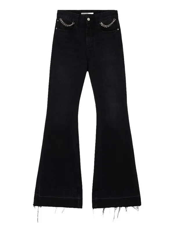 Stella McCartney Chain Embellished Flared Jeans - Black