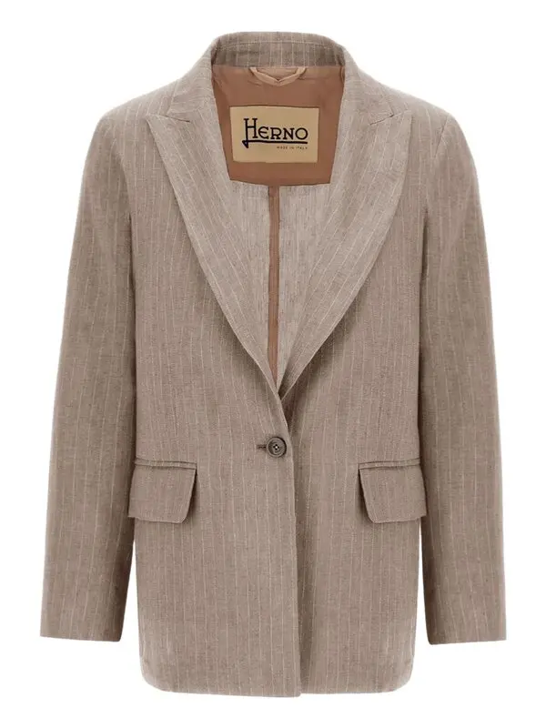 Herno Single-breasted Tailored Jacket - Gray