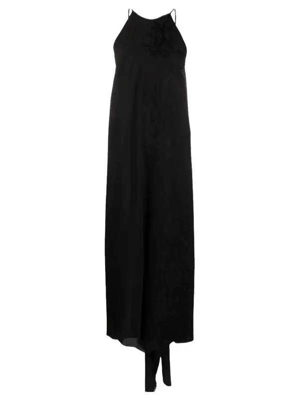 UMA WANG Draped Patterned-jacquard Midi Dress - Black