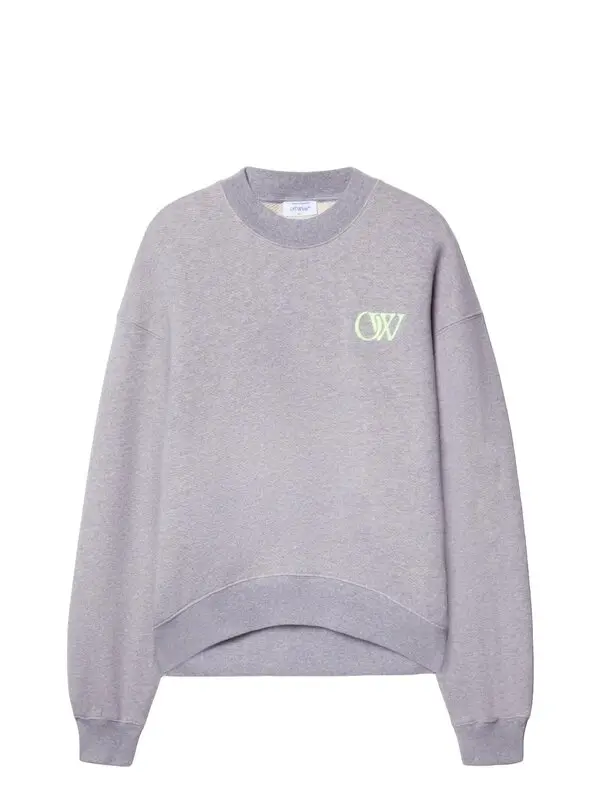 Off-White Logo Embroidered Crewneck Sweatshirt - Gray