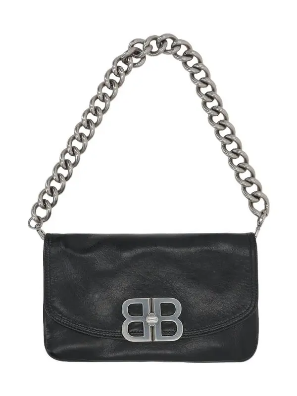 Balenciaga Flap Bb Soft Medium Shoulder Bag - Black