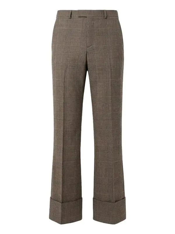 Gucci Houndstooth Flared Tailored Trousers - Gray