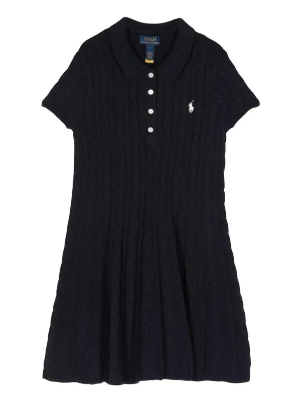 Ralph Lauren Cable Knit Polo Dress - Navy