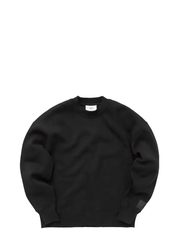 Ami Crewneck Sweatshirt With Logo Patch - Black