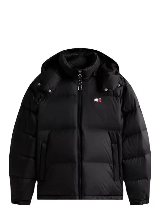 Tommy Hilfiger Quilted Hooded Puffer Jacket With Zip Closure - Black