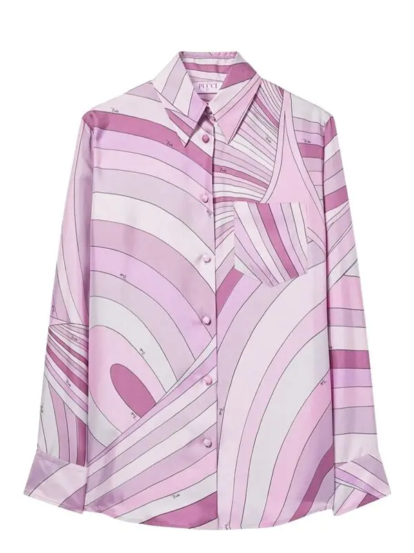 Emilio Pucci Graphic Print Silk Shirt - Purple