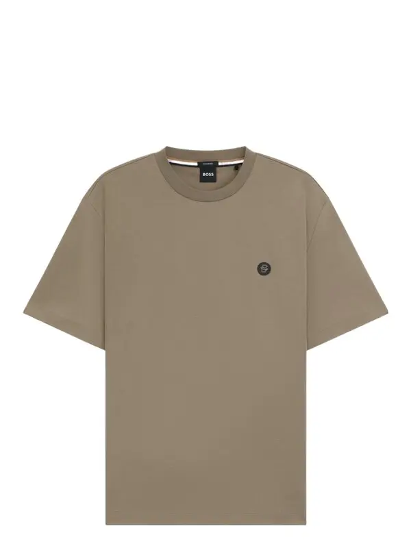 Hugo Boss Logo-patch Cotton T-shirt - Light Brown