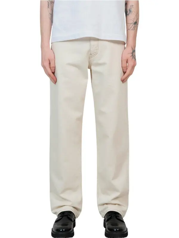 SUNFLOWER Logo Patch Straight-leg Jeans - White