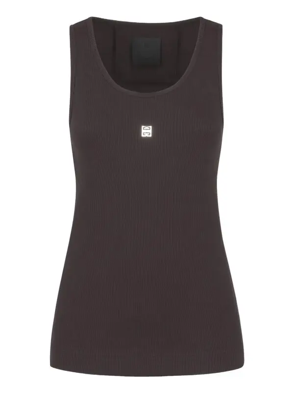 Givenchy 4g Plaque Ribbed Tank Top - Dark Brown