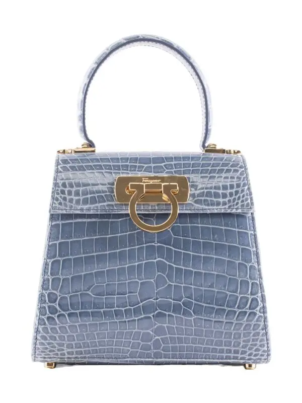 FERRAGAMO Top Handle Flap Handbag - Gray