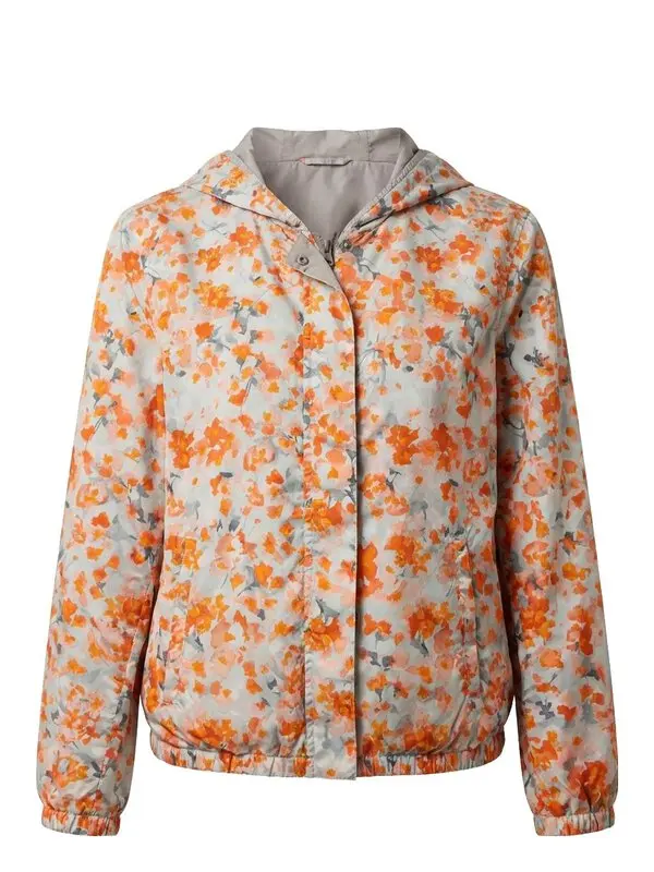 Max Mara Printed Long Sleeve Casual Jacket With Hood - Multicolor