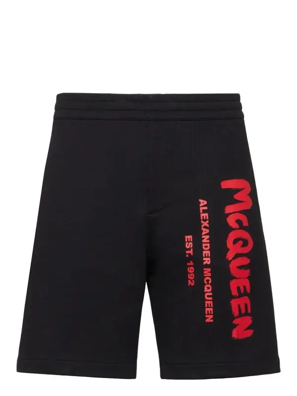 Alexander McQueen Graffiti Logo Sweatshorts - Black