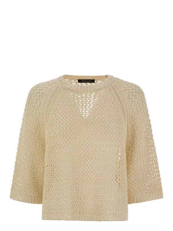 Fabiana Filippi Round Neck Sweater With Hollow Details - Nude