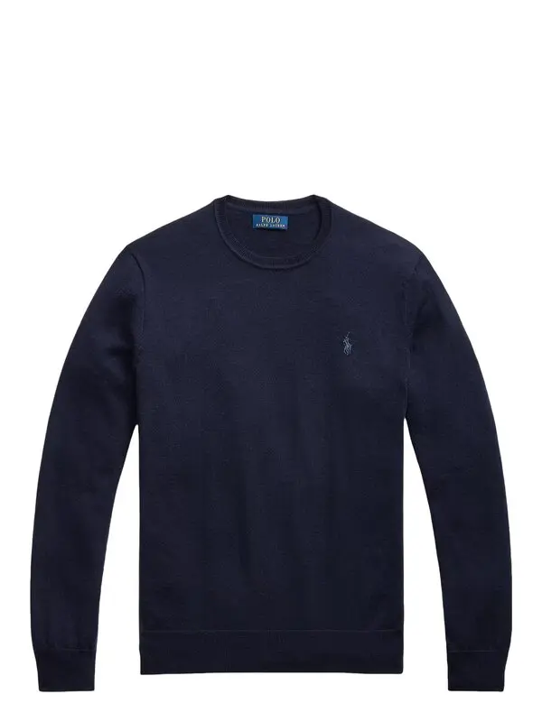 Polo Ralph Lauren Crewneck Jumper With Logo Embroidery - Navy