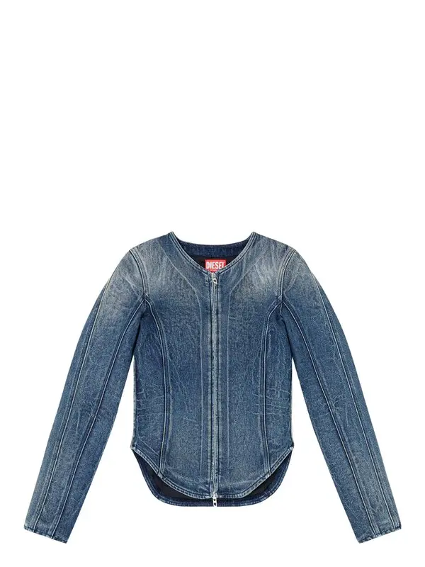 DIESEL® Zip-up Denim Jacket - Dark Blue