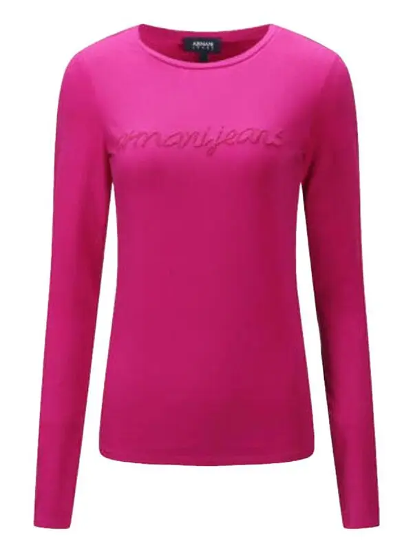 Emporio Armani Logo Detail Long Sleeve T-shirt - Pink