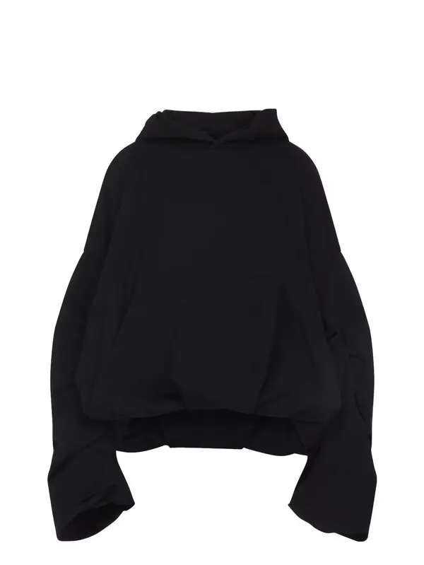 Dries Van Noten Draped Balloon-sleeve Hoodie - Black