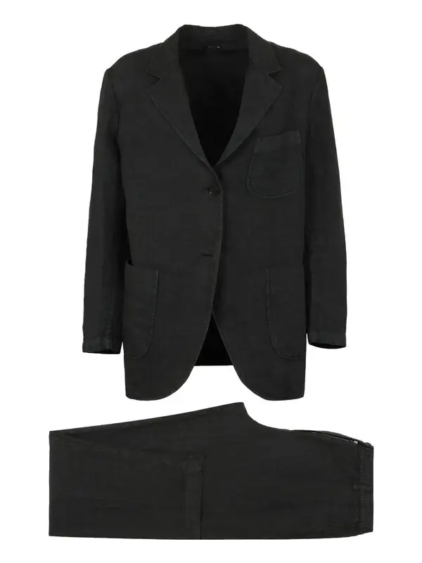 Aspesi Single-breasted Suit Set With Notch Lapel - Black