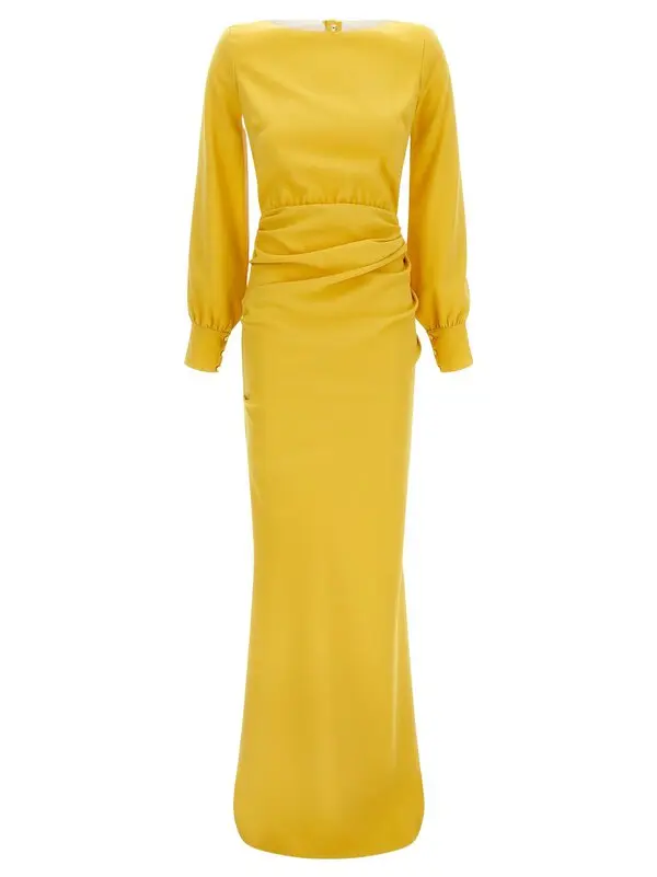 Elisabetta Franchi Red Carpet Maxi Dress - Yellow