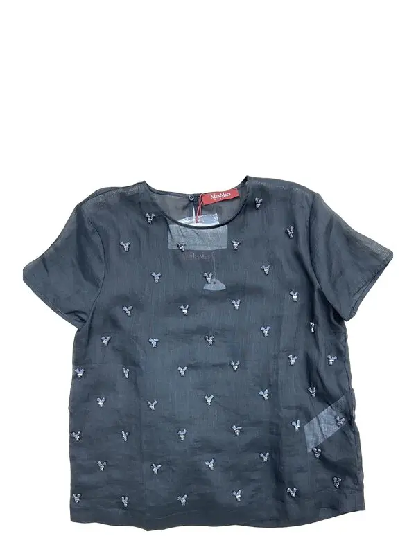Max Mara Crew Neck Short-sleeved Top - Blue