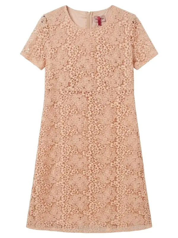 Max Mara Short Sleeve Crewneck Dress - Brown
