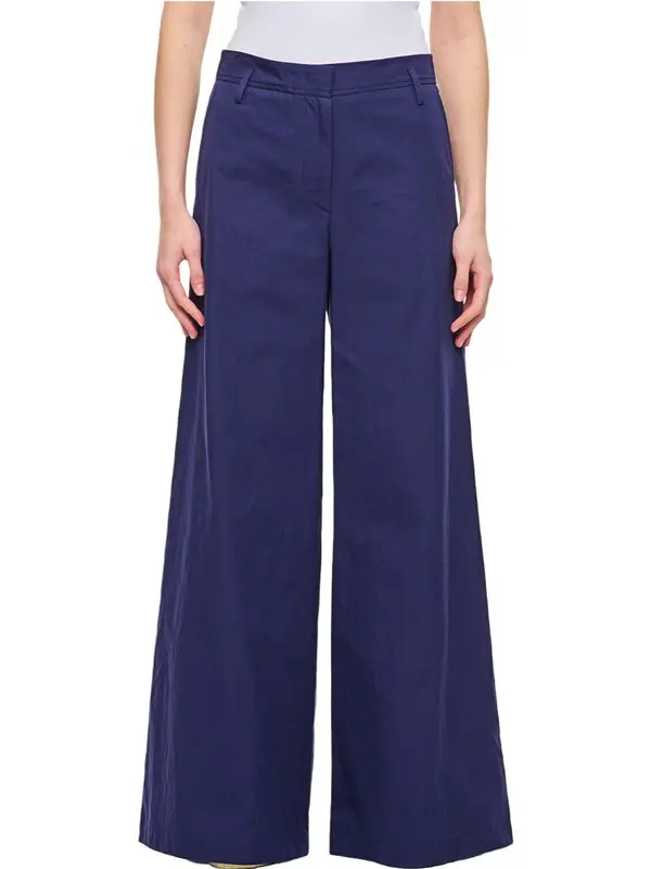 Alberto Biani Wide Leg Tailored Trousers - Blue