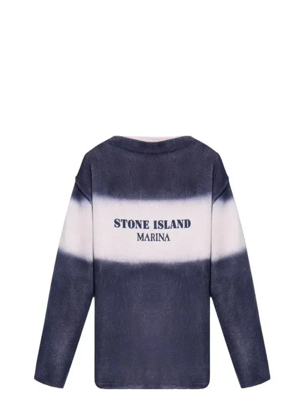 Stone Island Gradient Stripe Logo Jumper - Royal Blue