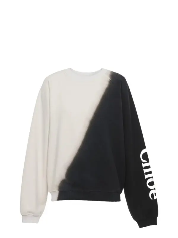 Chloé Tie-dye Logo Cotton Sweatshirt - White
