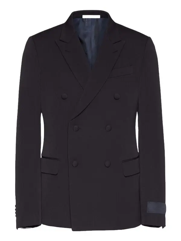 Valentino Garavani Double-breasted Long-sleeved Blazer - Navy Blue
